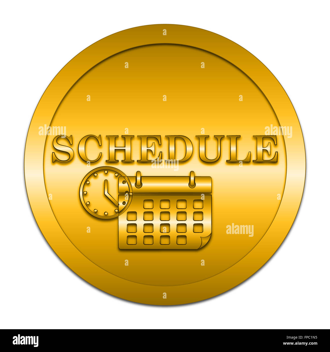 Schedule icon. Internet button on white background Stock Photo - Alamy