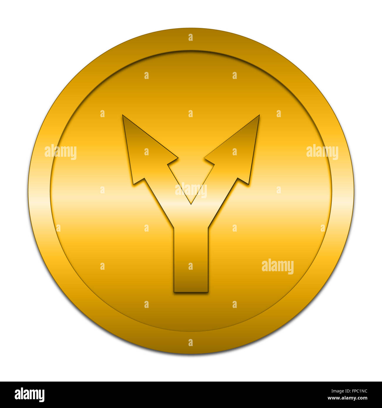 Split arrow icon. Internet button on white background Stock Photo - Alamy