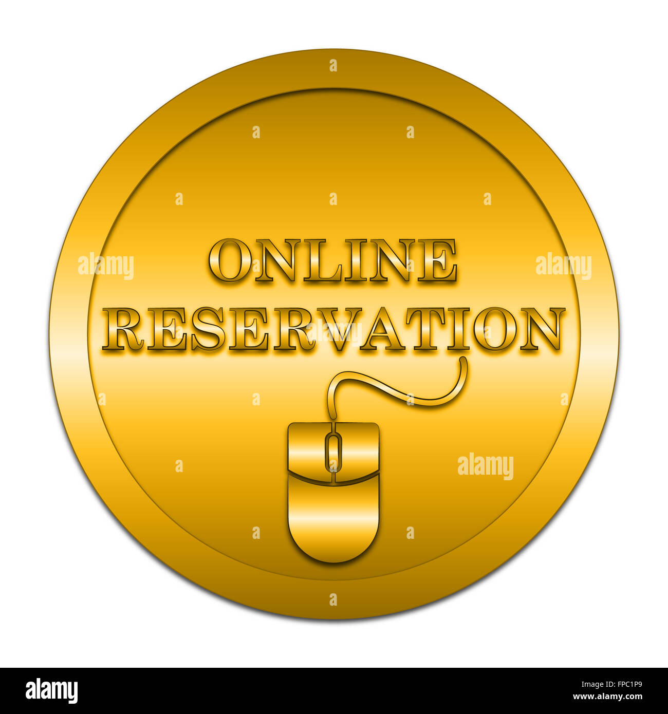 Online reservation icon. Internet button on white background Stock ...