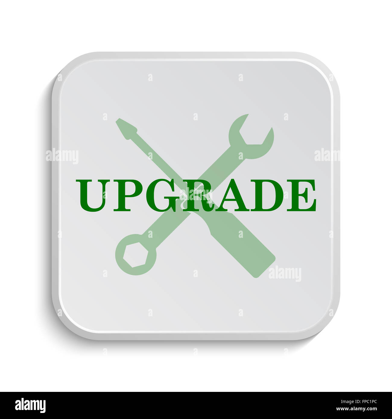 Upgrade icon. Internet button on white background Stock Photo - Alamy