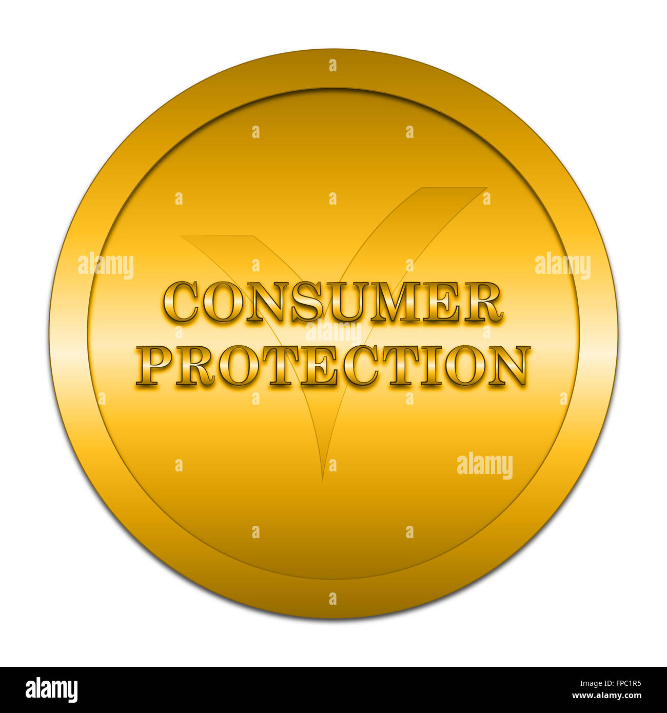 Consumer protection icon. Internet button on white background Stock ...