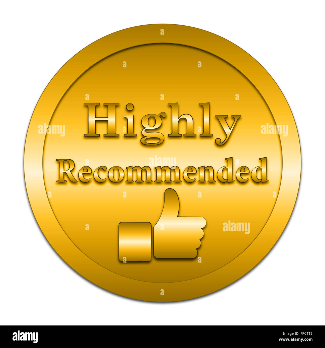 Highly recommended icon. Internet button on white background Stock ...