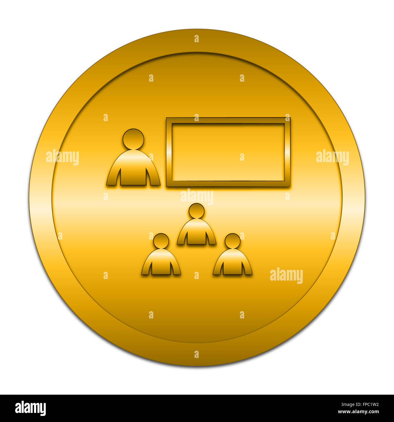 Presenting icon. Internet button on white background Stock Photo - Alamy
