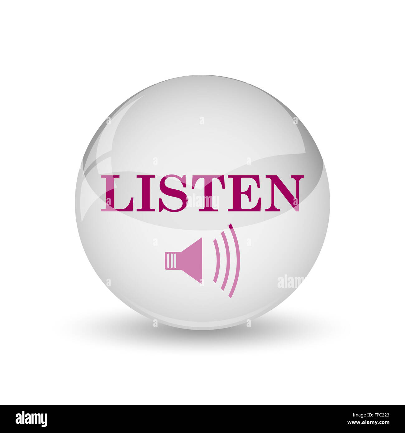 Listen icon. Internet button on white background Stock Photo - Alamy