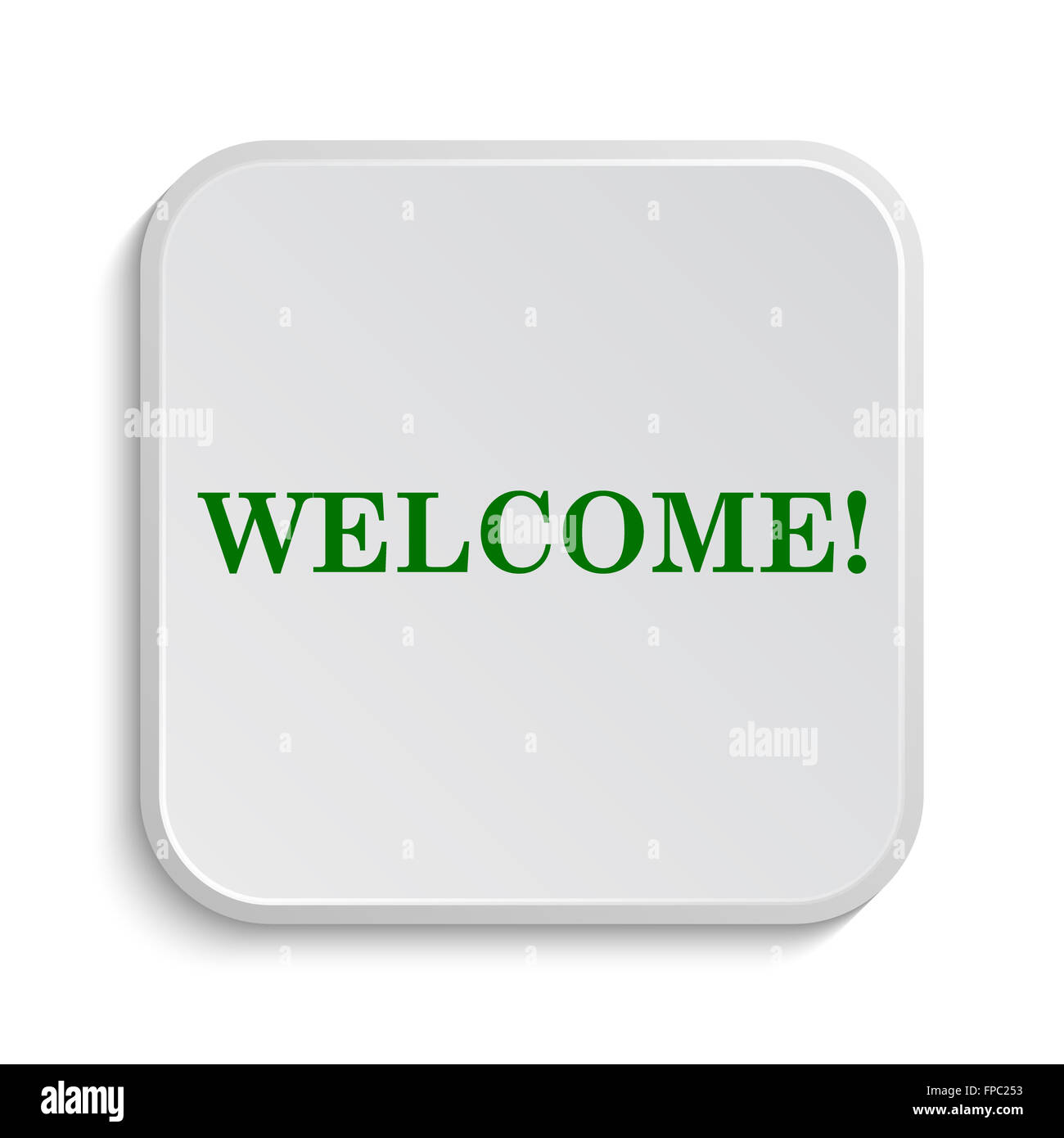 Welcome icon. Internet button on white background Stock Photo - Alamy