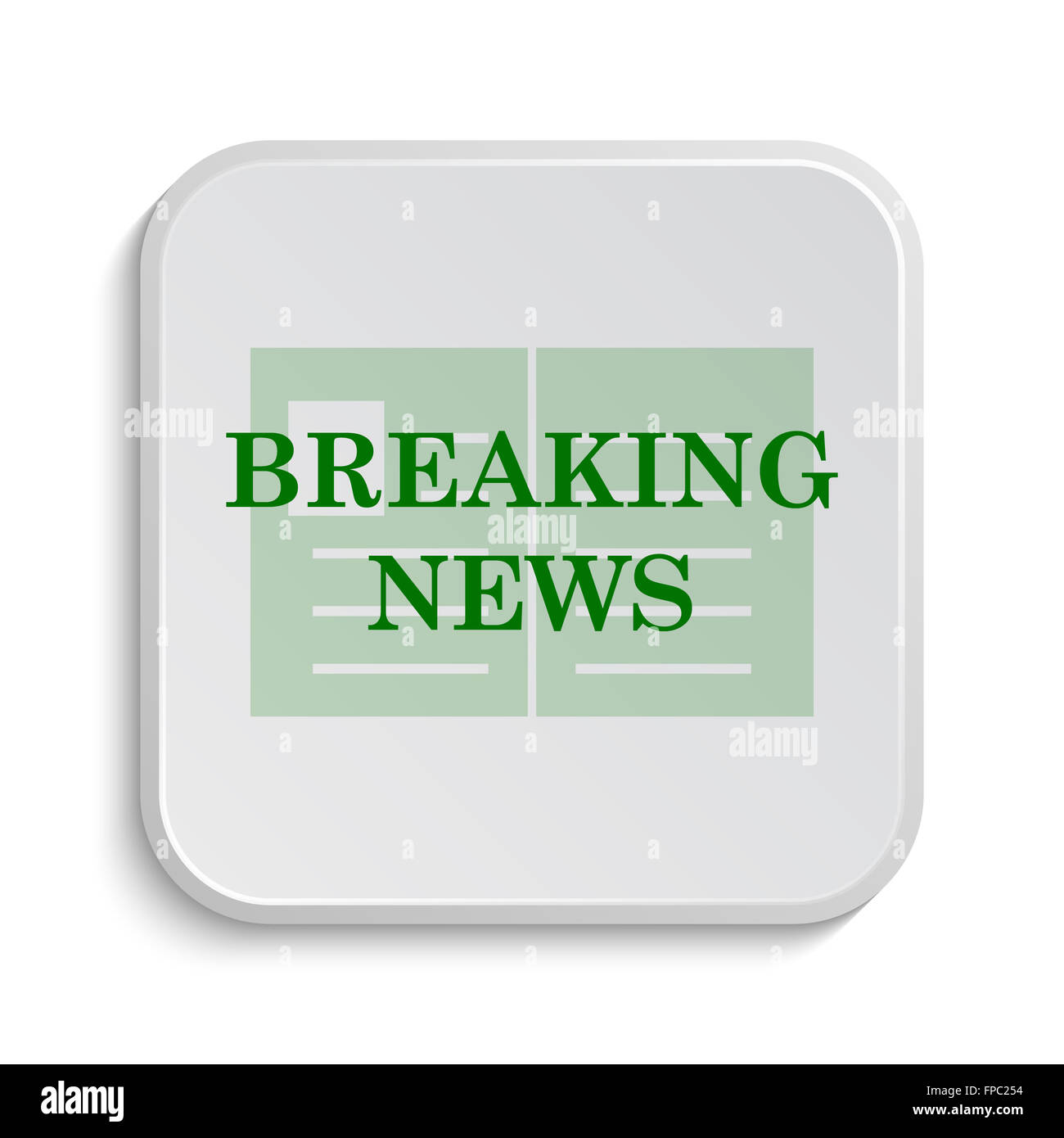 Breaking news icon. Internet button on white background Stock Photo - Alamy