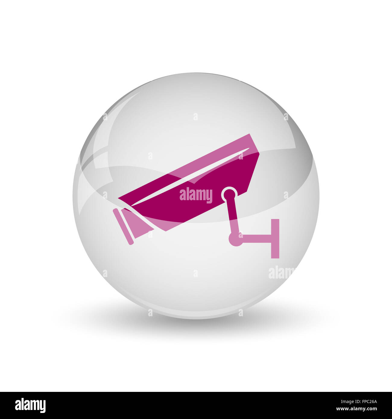 Surveillance camera icon. Internet button on white background Stock ...