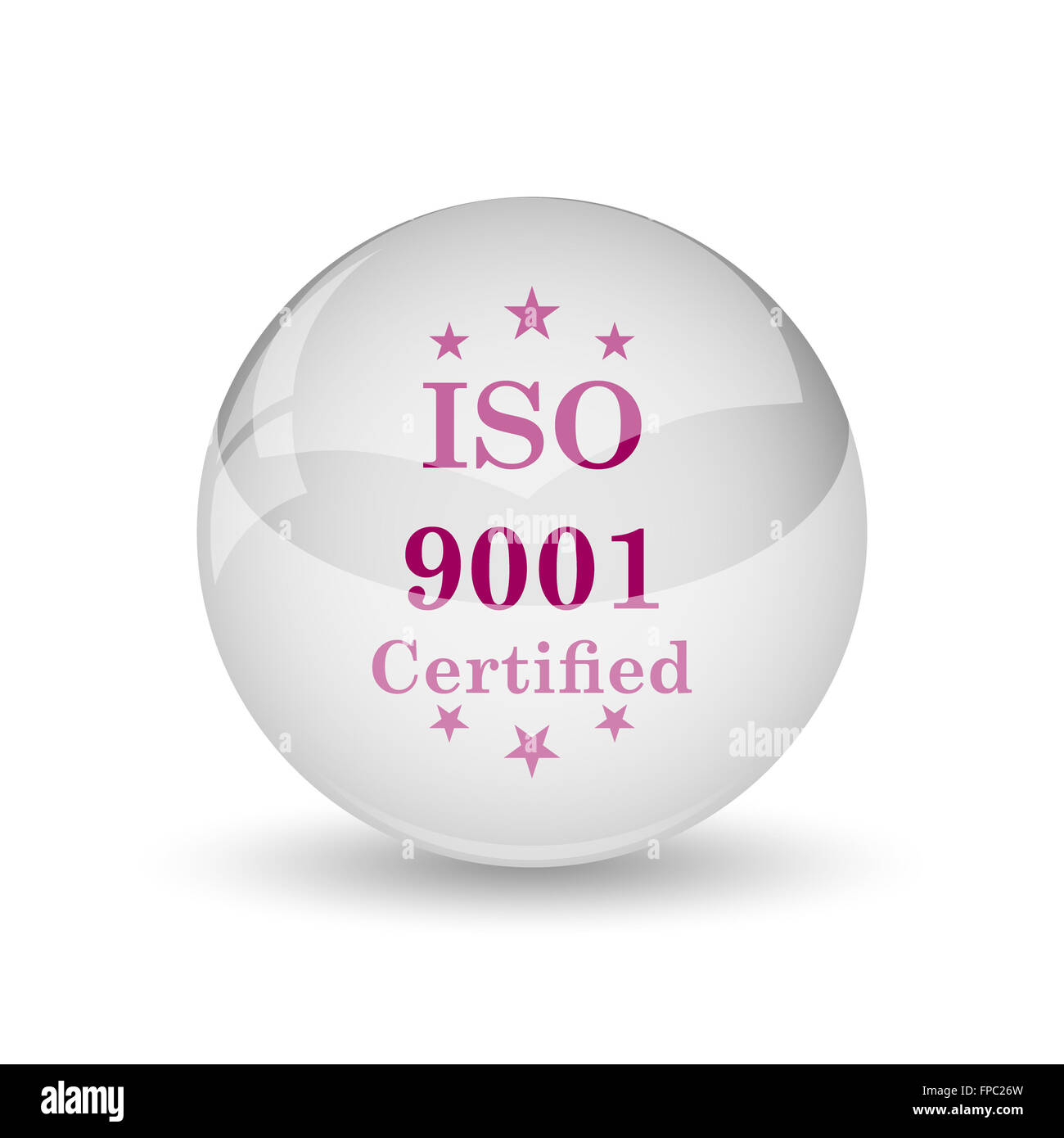 ISO9001 icon. Internet button on white background Stock Photo - Alamy