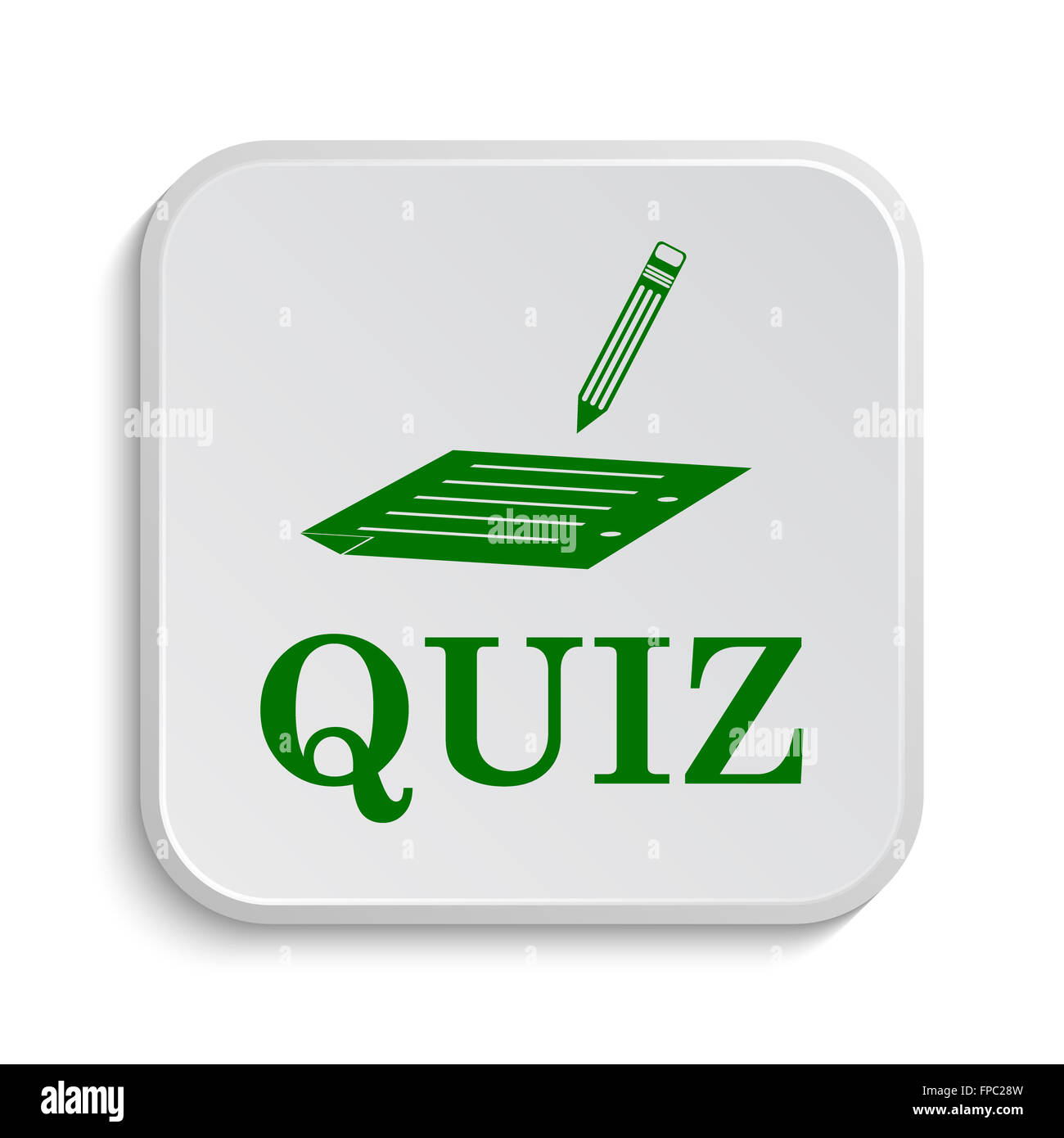 Quiz icon. Internet button on white background Stock Photo - Alamy