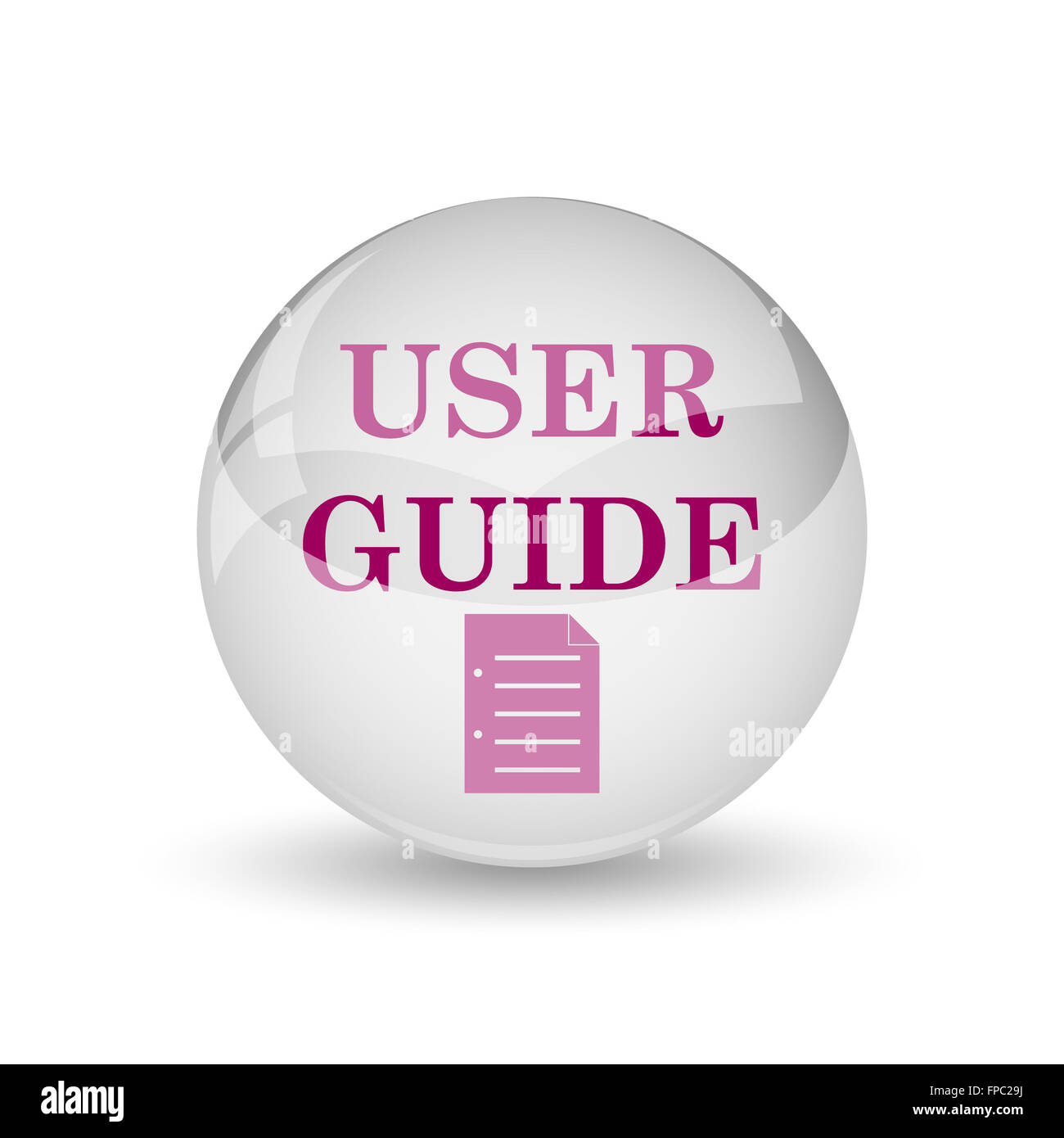 User guide icon. Internet button on white background Stock Photo - Alamy