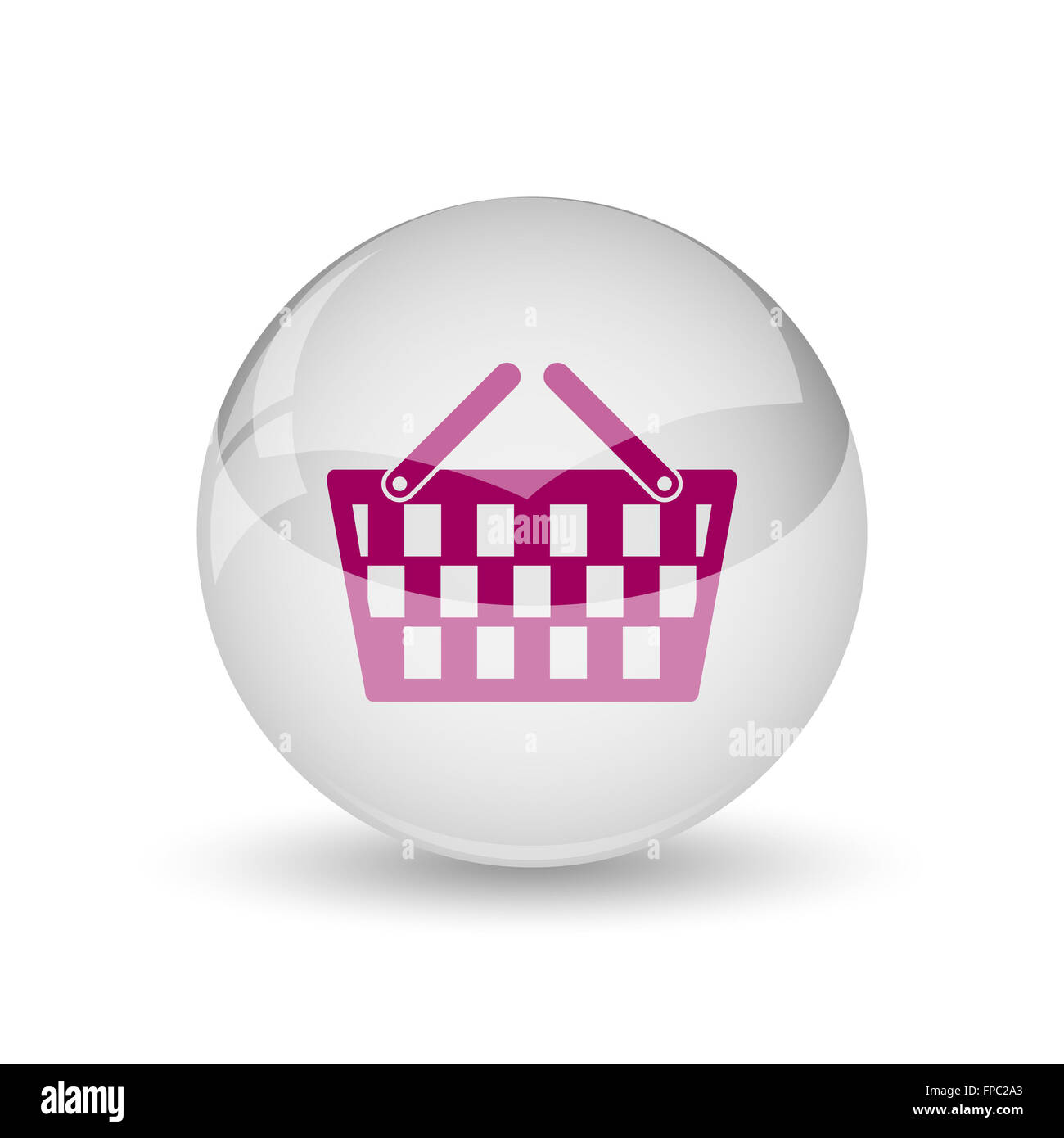 Shopping basket icon. Internet button on white background Stock Photo ...