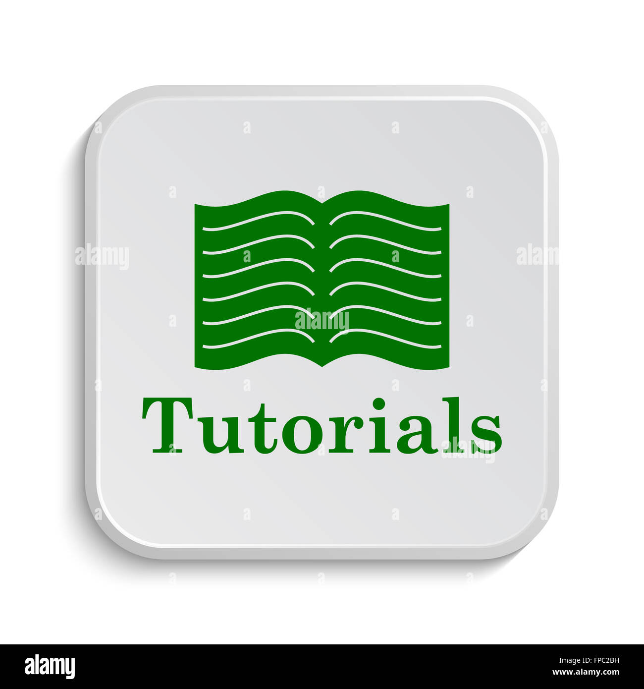 Tutorials icon. Internet button on white background Stock Photo - Alamy