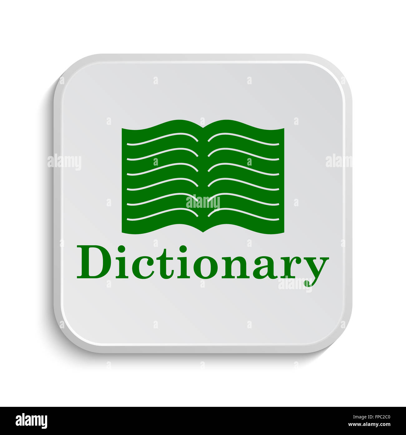 Dictionary icon. Internet button on white background Stock Photo - Alamy