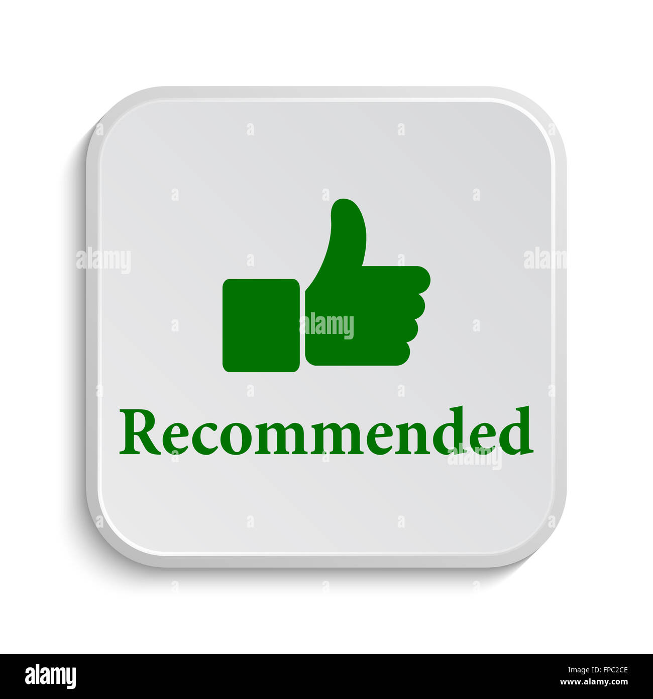 Recommended icon. Internet button on white background Stock Photo - Alamy