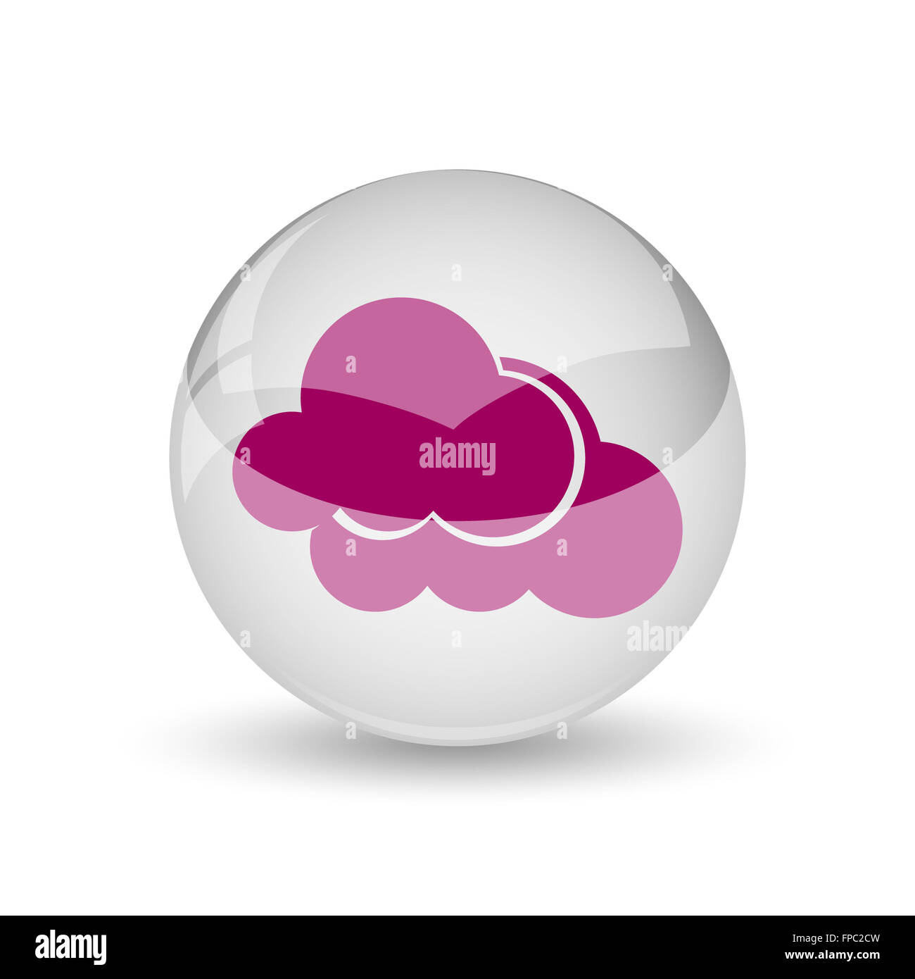 Clouds icon. Internet button on white background Stock Photo - Alamy