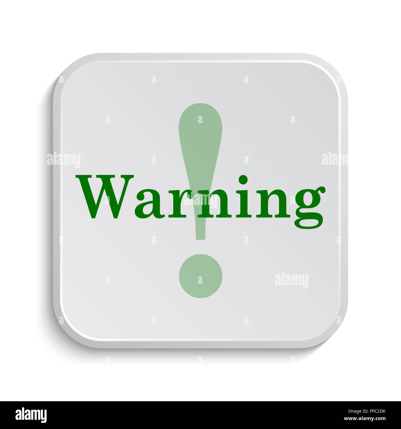 Warning icon. Internet button on white background Stock Photo - Alamy