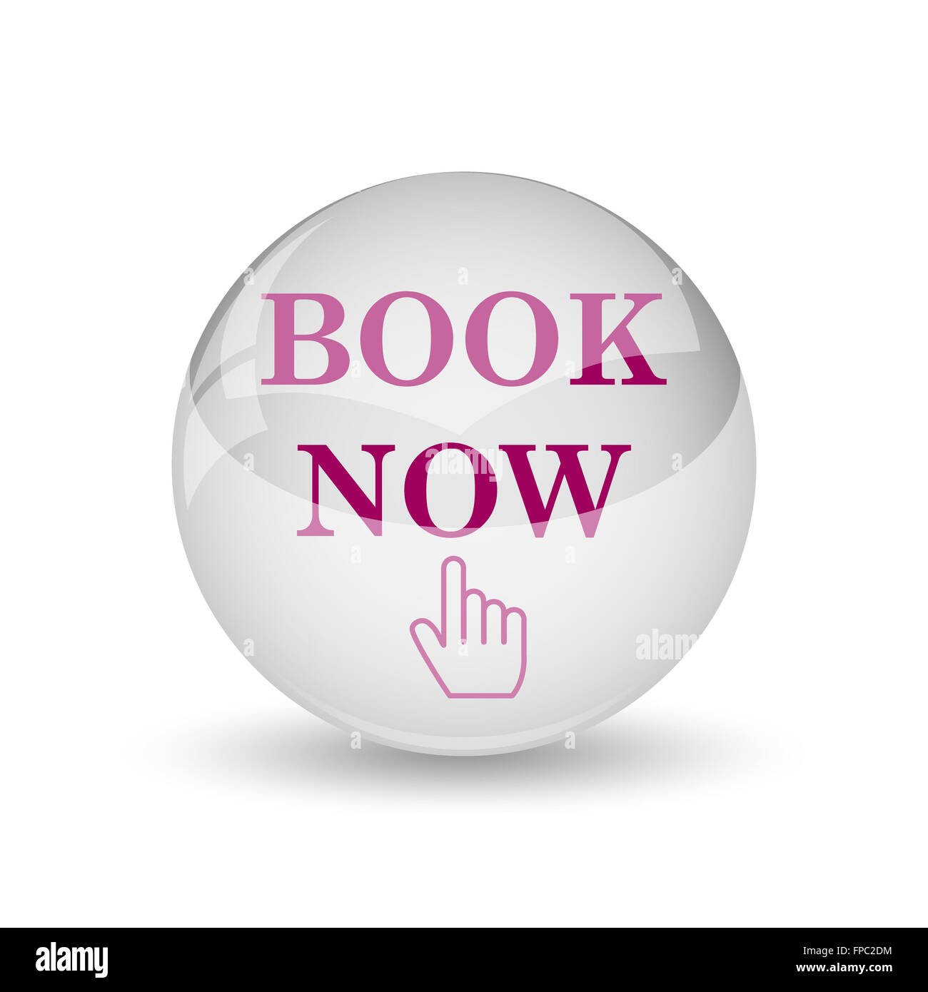 Book now icon. Internet button on white background Stock Photo - Alamy