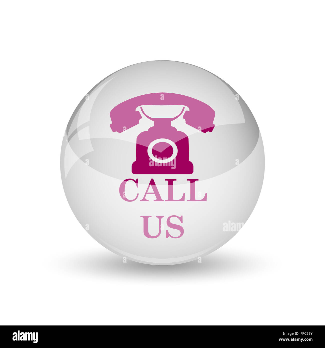 Call us icon. Internet button on white background Stock Photo - Alamy