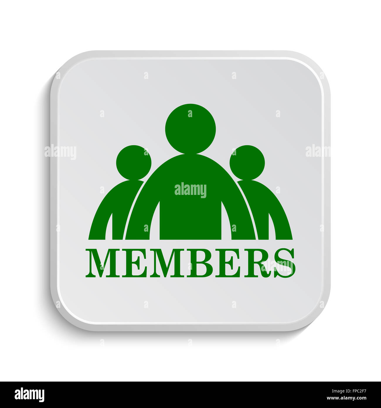 Members icon. Internet button on white background Stock Photo - Alamy