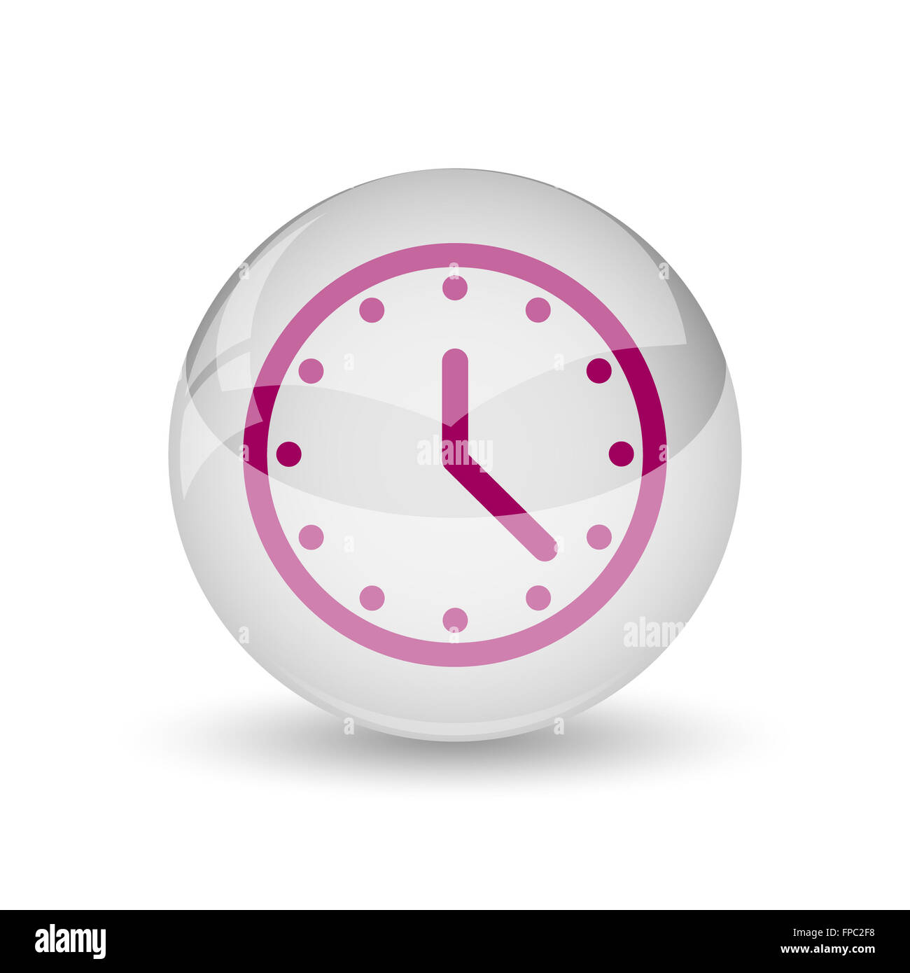 Clock icon. Internet button on white background Stock Photo - Alamy