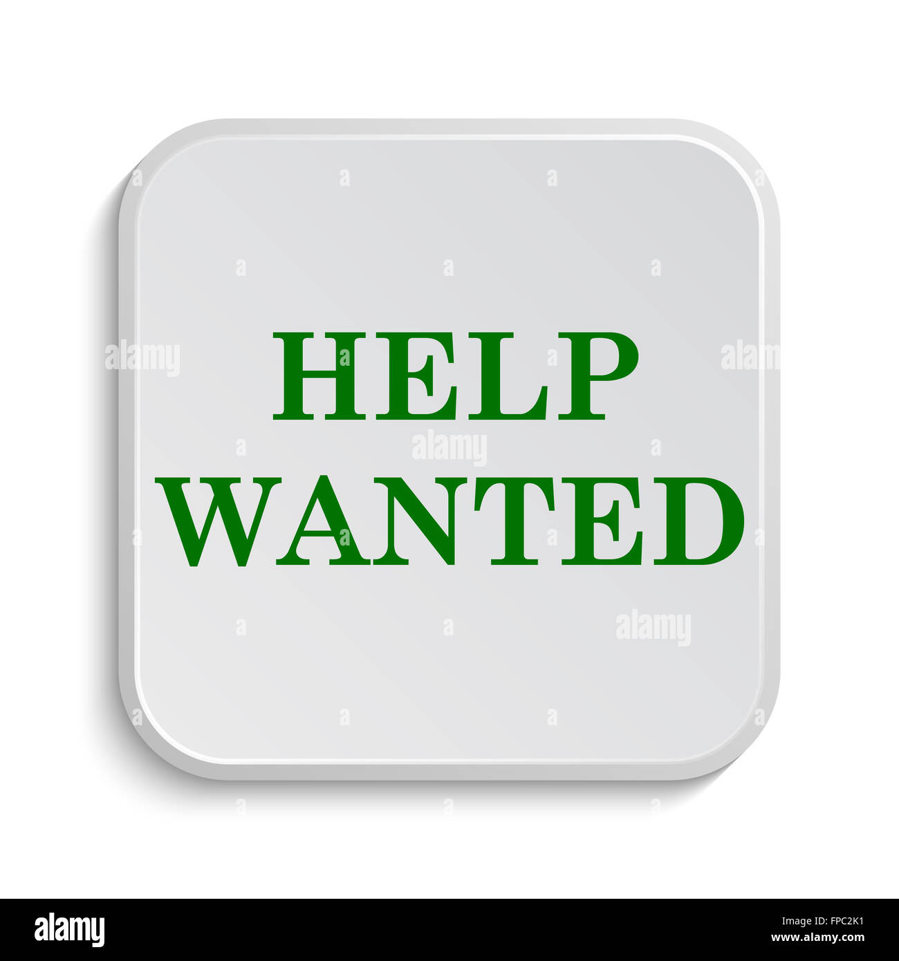 Help wanted icon. Internet button on white background Stock Photo - Alamy