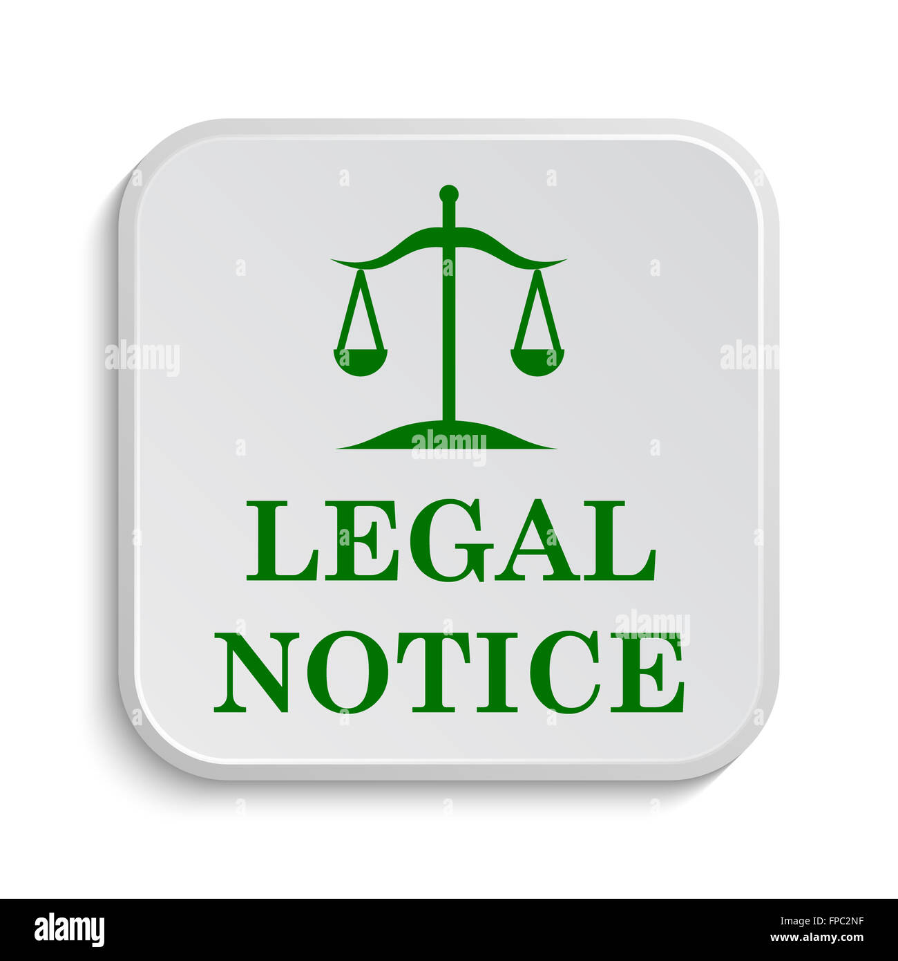 Legal notice icon. Internet button on white background Stock Photo - Alamy