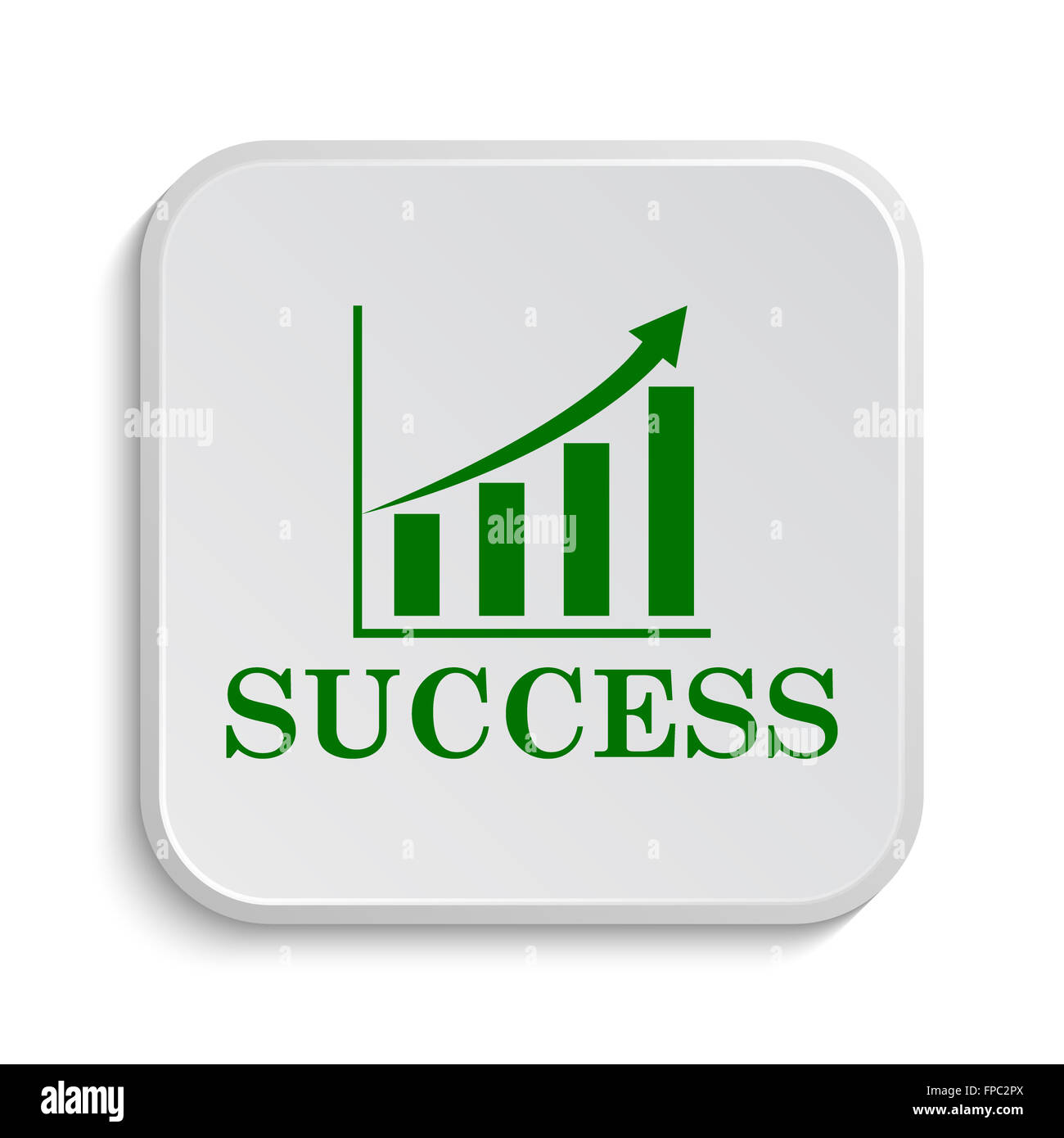 Success icon. Internet button on white background Stock Photo - Alamy