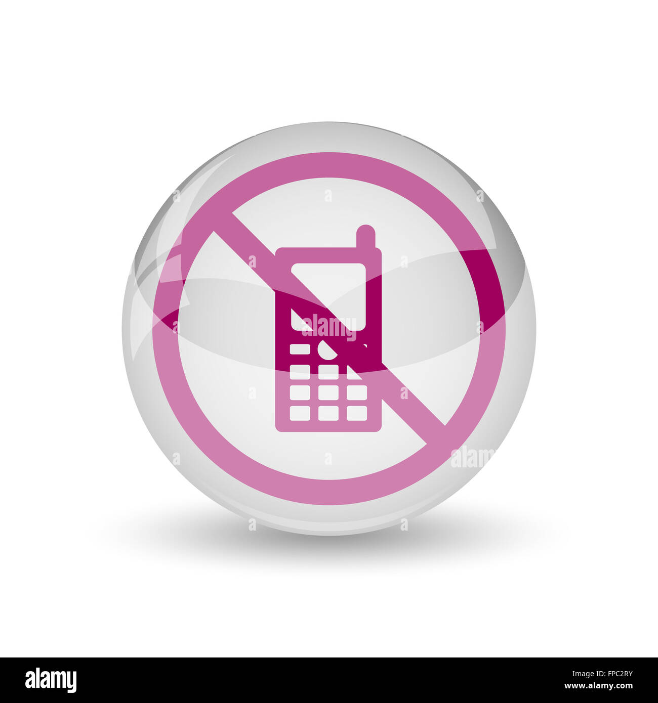 Mobile phone restricted icon. Internet button on white background Stock ...