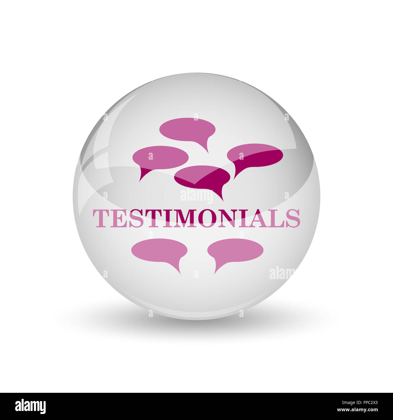 Testimonials icon. Internet button on white background Stock Photo - Alamy