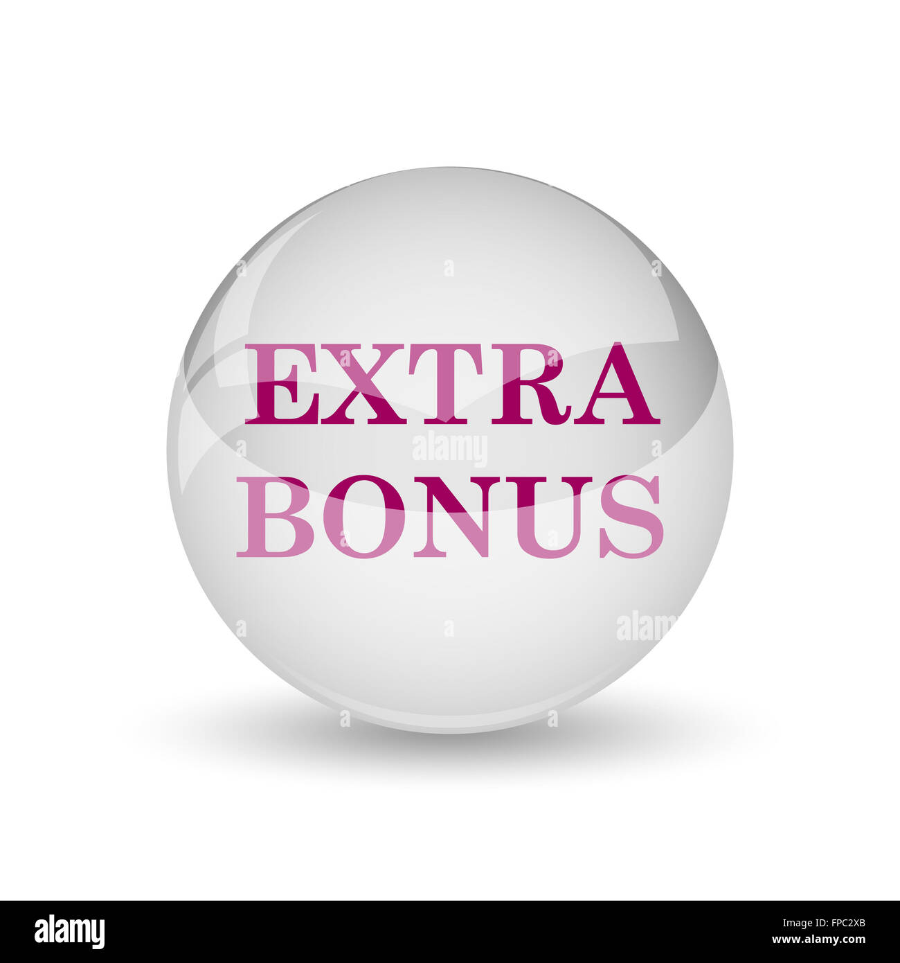 Extra bonus icon. Internet button on white background Stock Photo - Alamy