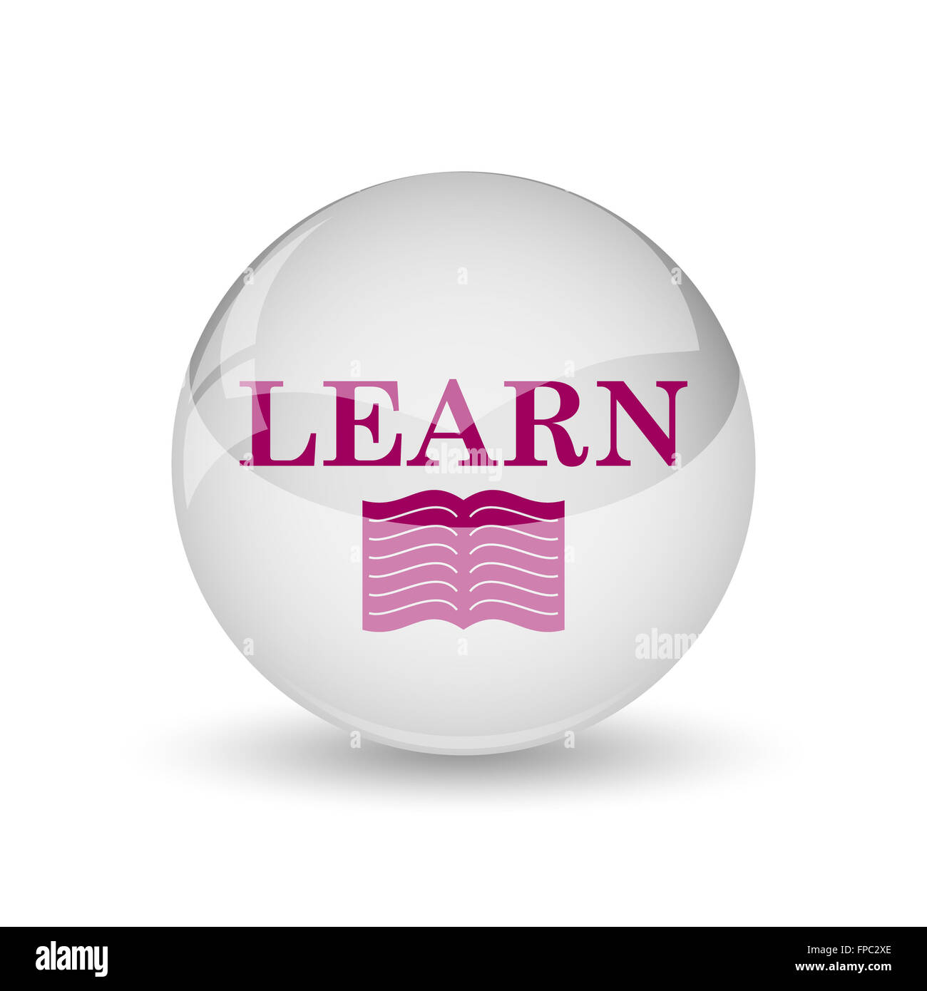 Learn icon. Internet button on white background Stock Photo - Alamy