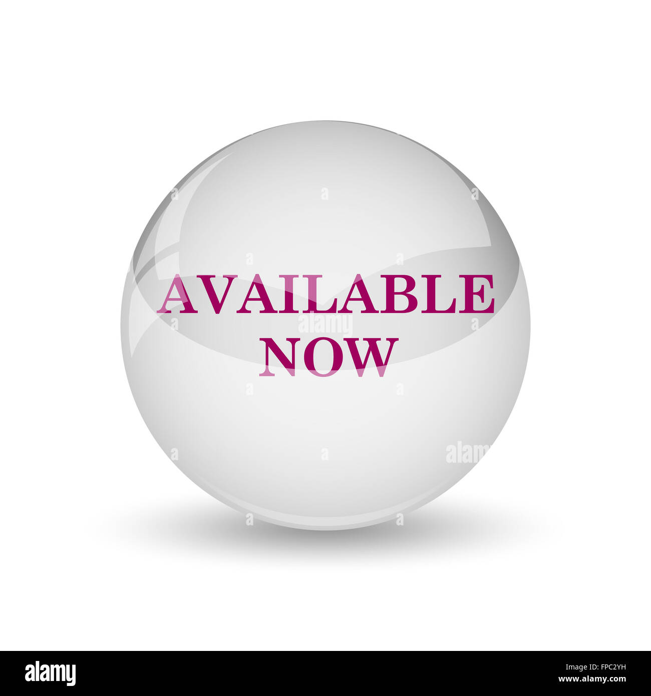Available now icon. Internet button on white background Stock Photo - Alamy