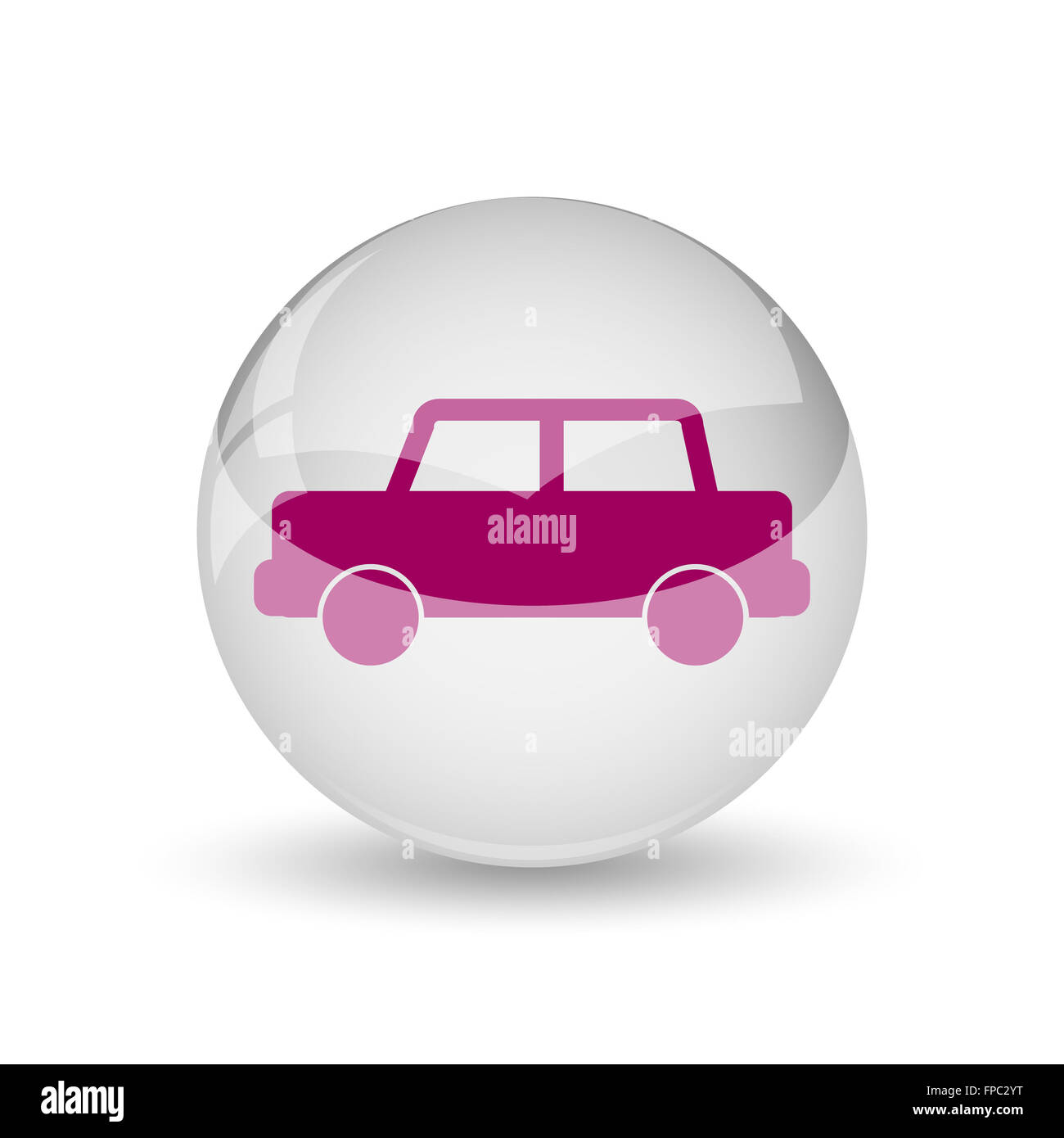 Car icon. Internet button on white background Stock Photo - Alamy