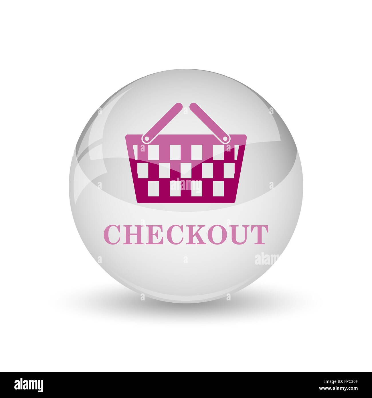 Checkout icon. Internet button on white background Stock Photo - Alamy
