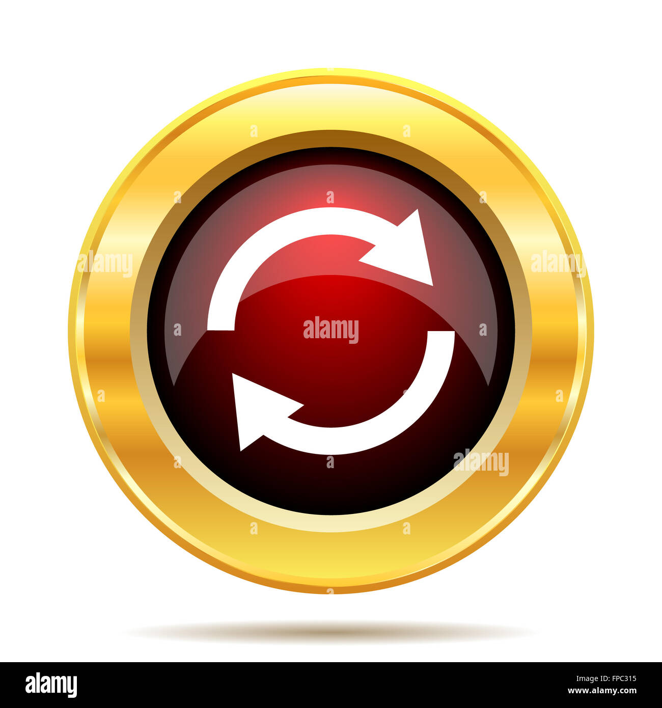 Reload two arrows icon. Internet button on white background Stock Photo ...