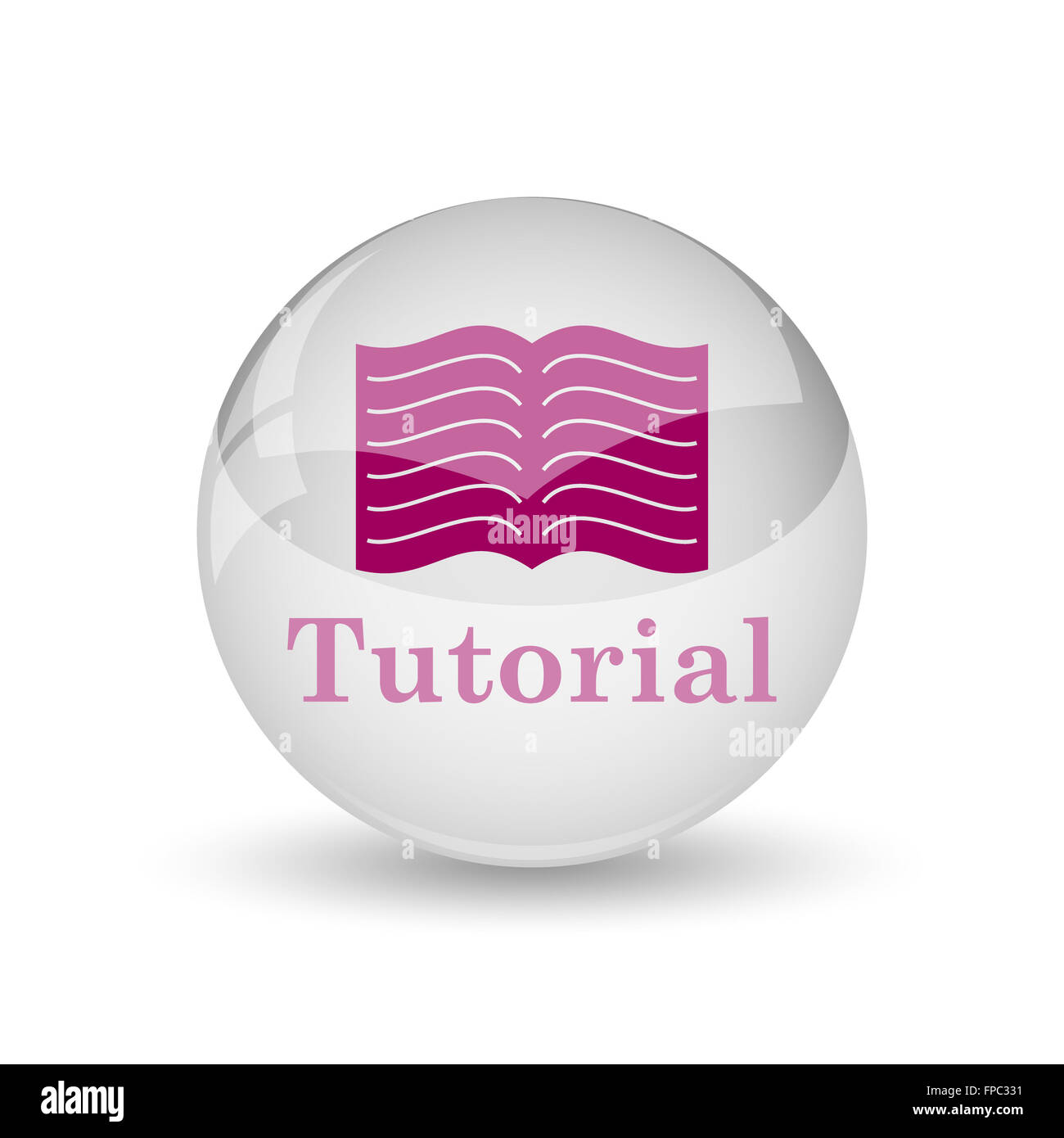 Tutorial icon. Internet button on white background Stock Photo - Alamy