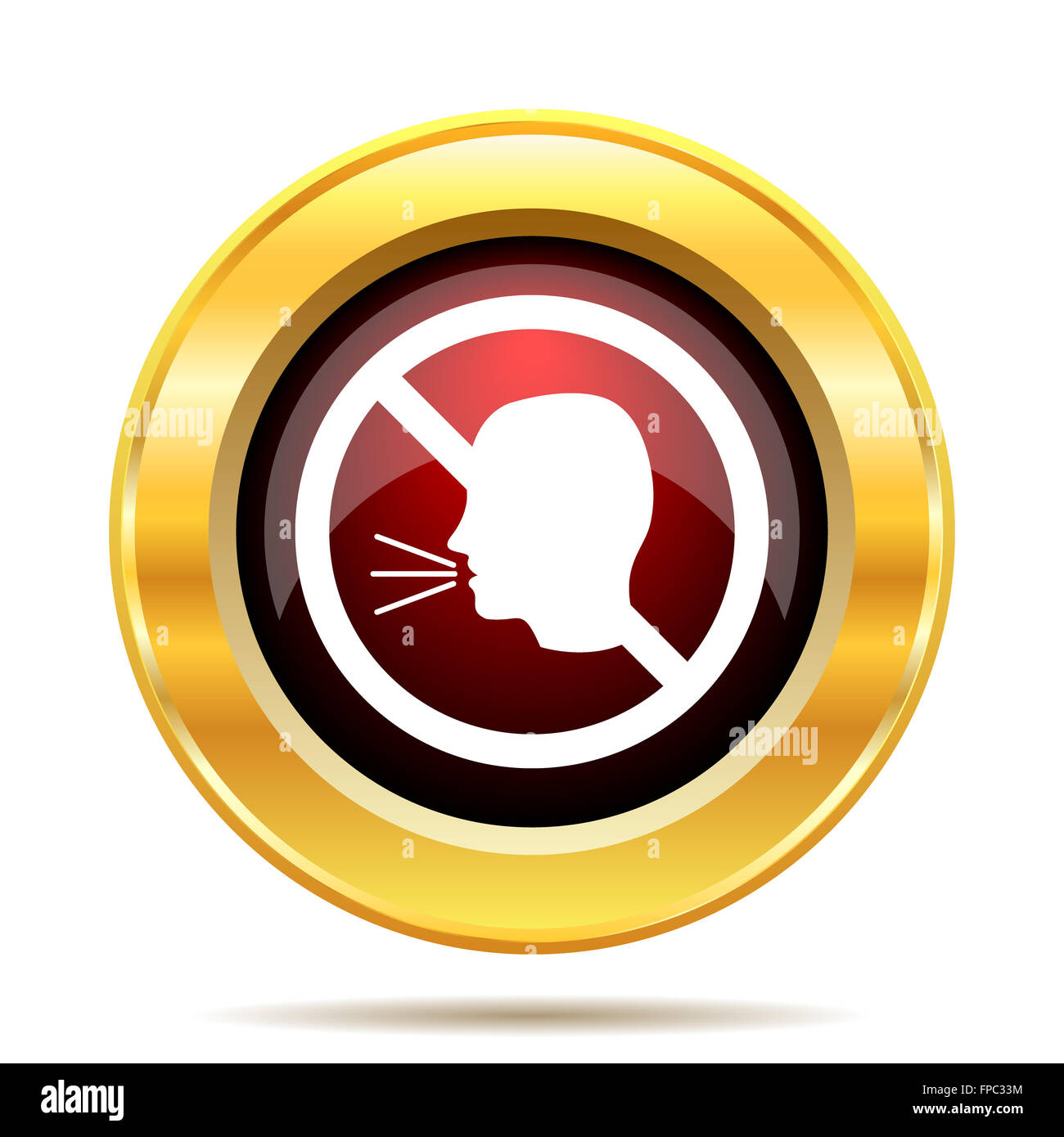 No talking icon. Internet button on white background Stock Photo - Alamy
