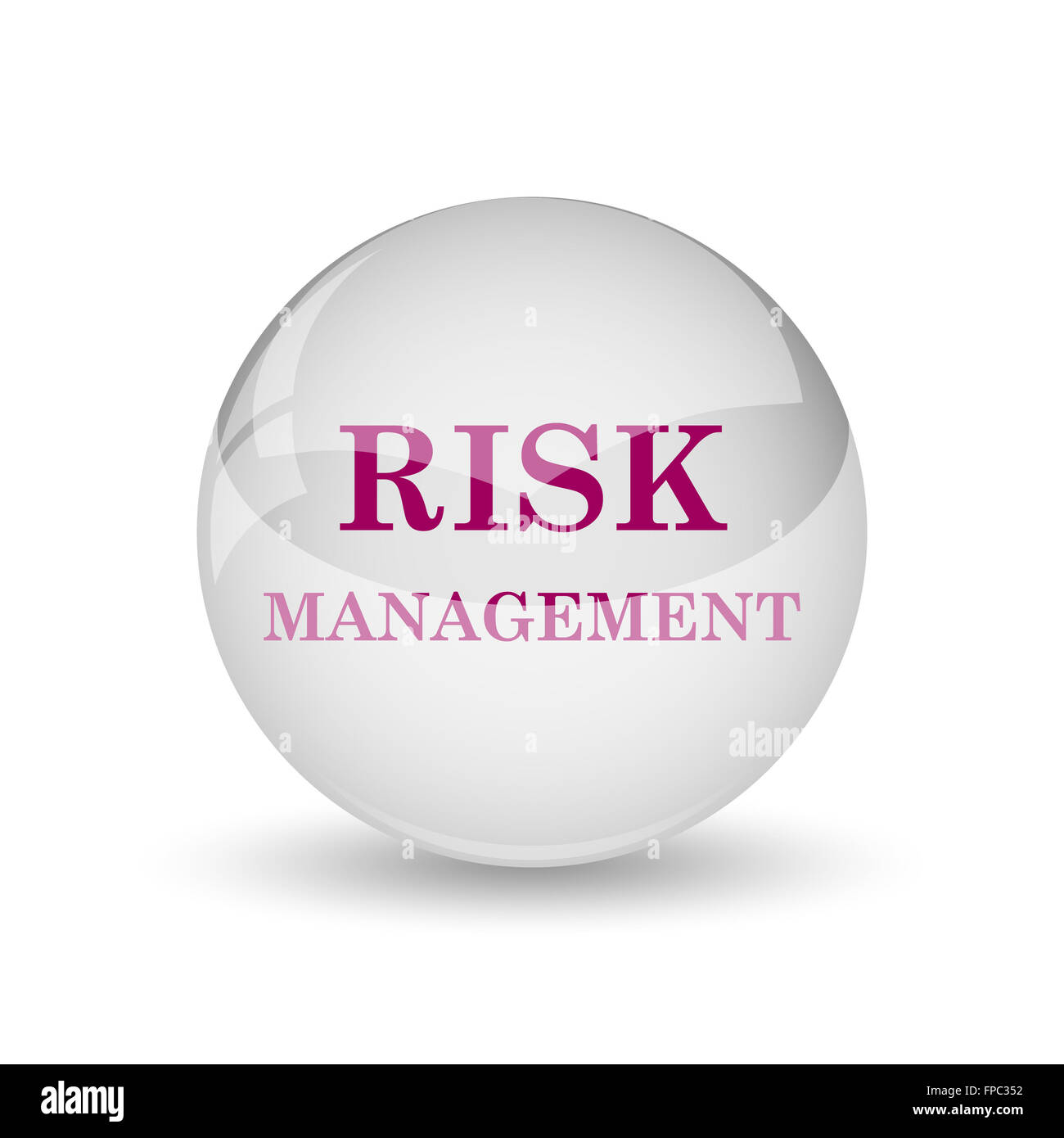 Risk management icon. Internet button on white background Stock Photo ...