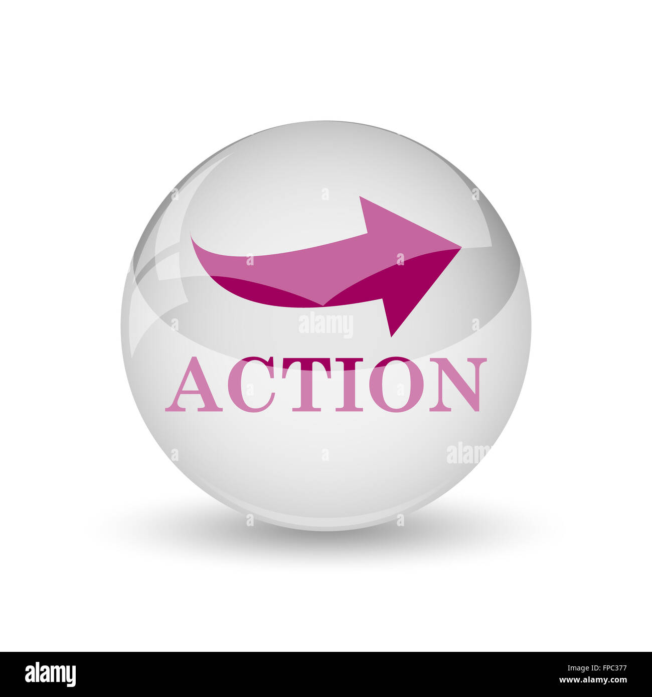 Action icon. Internet button on white background Stock Photo - Alamy