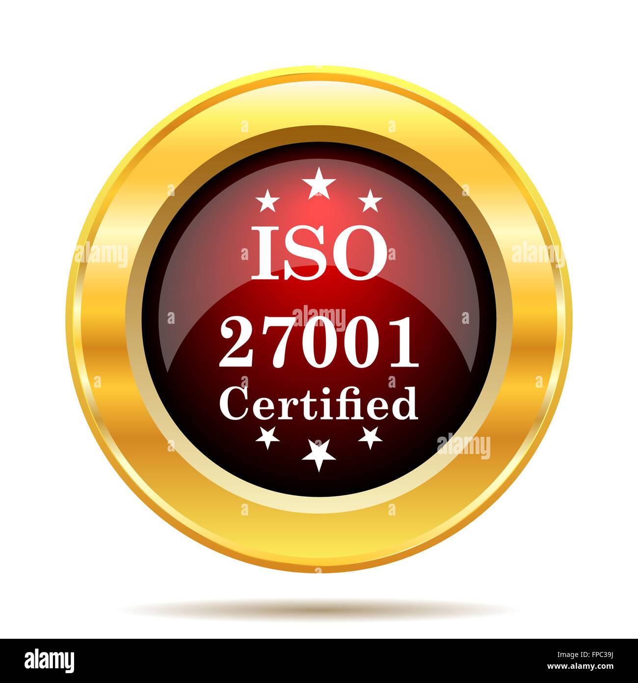 ISO 27001 icon. Internet button on white background Stock Photo - Alamy