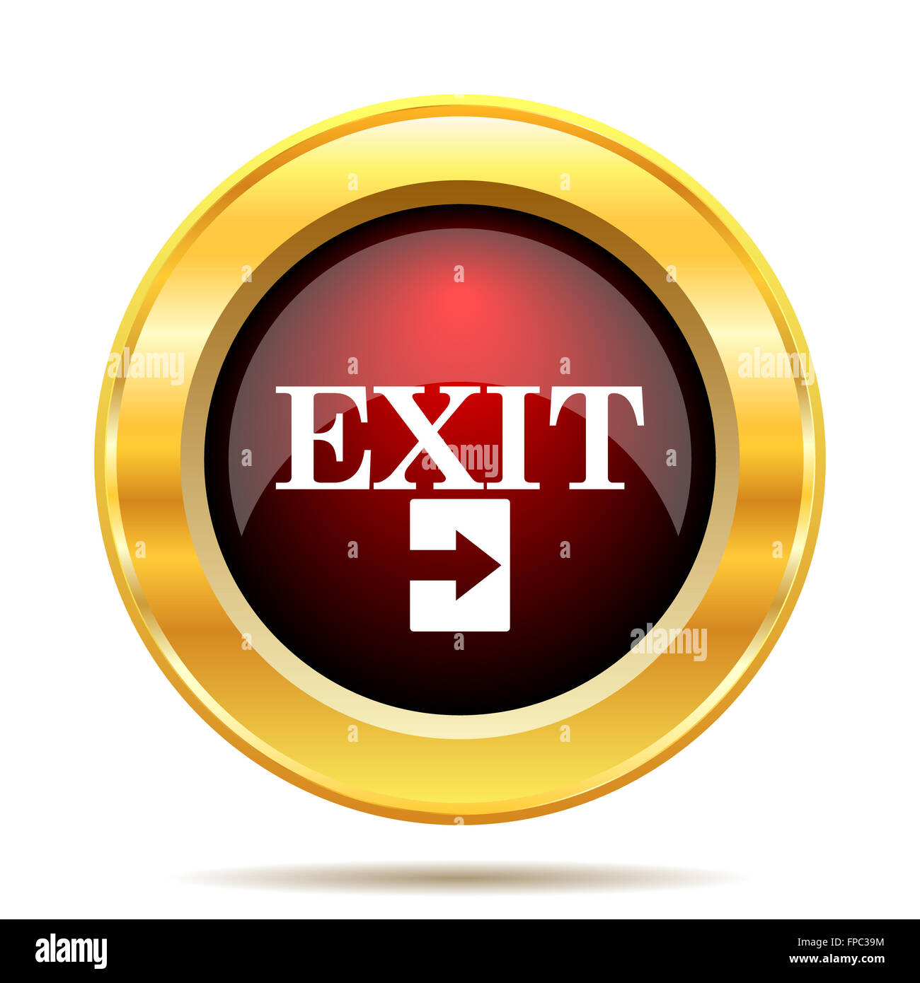 Exit icon. Internet button on white background Stock Photo - Alamy