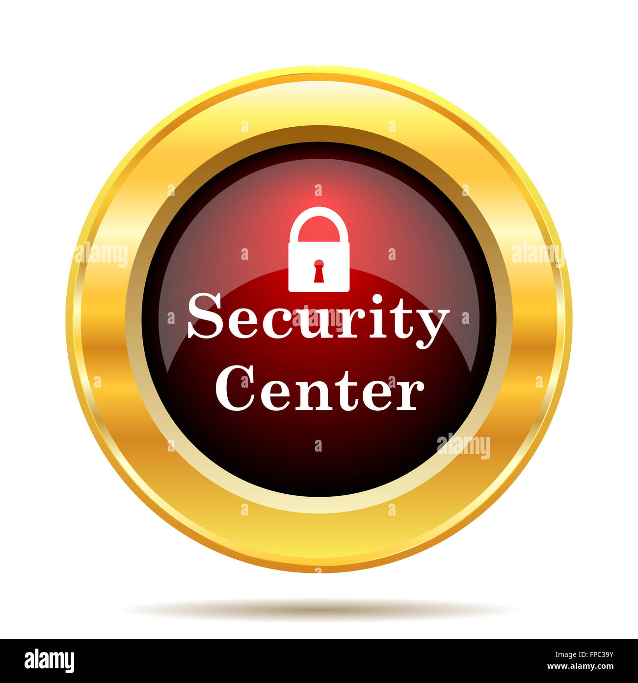 Security center icon. Internet button on white background Stock Photo ...