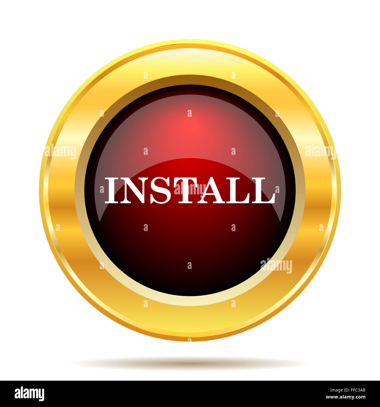 Install icon. Internet button on white background Stock Photo - Alamy