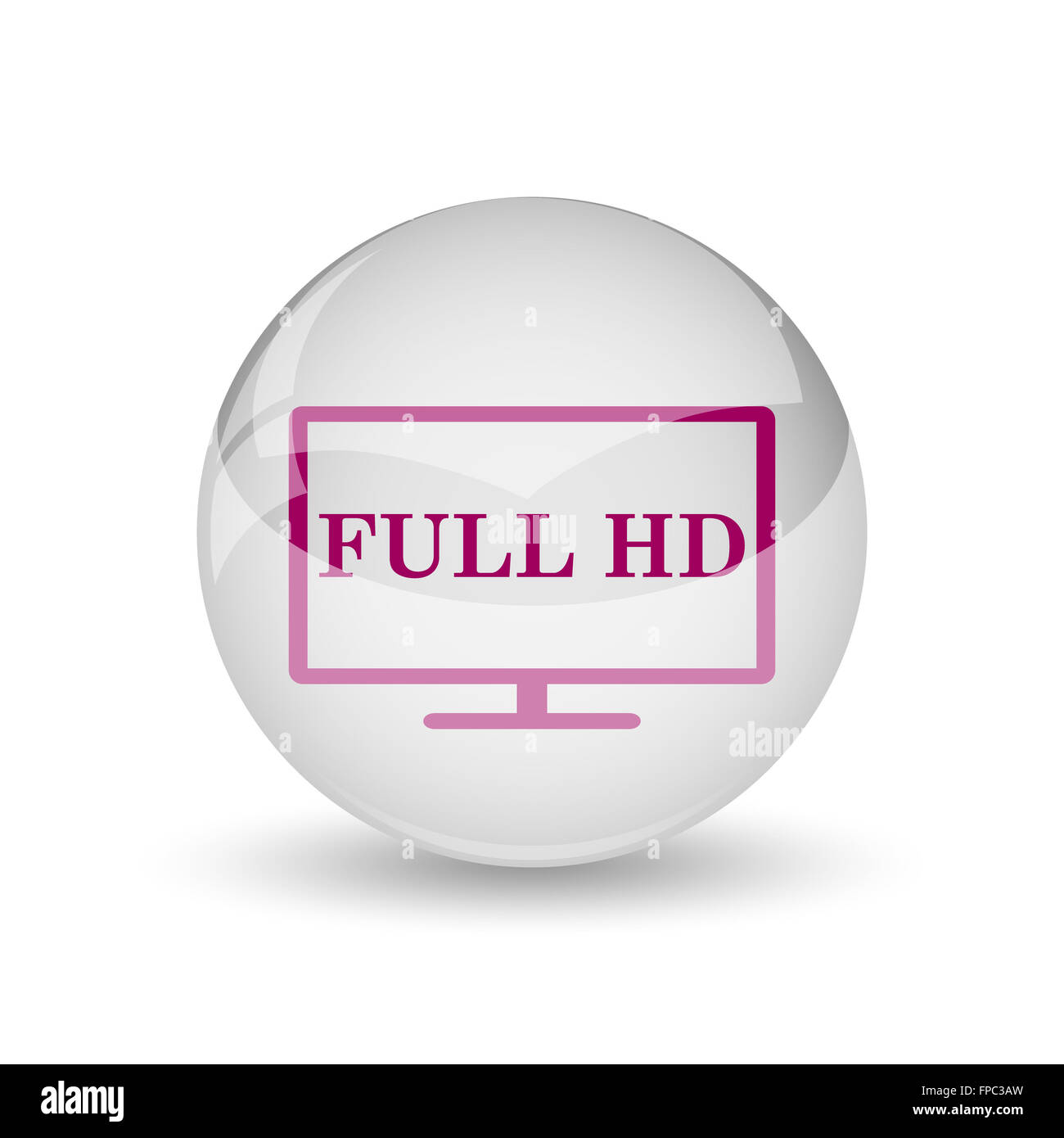 Full HD icon. Internet button on white background Stock Photo - Alamy