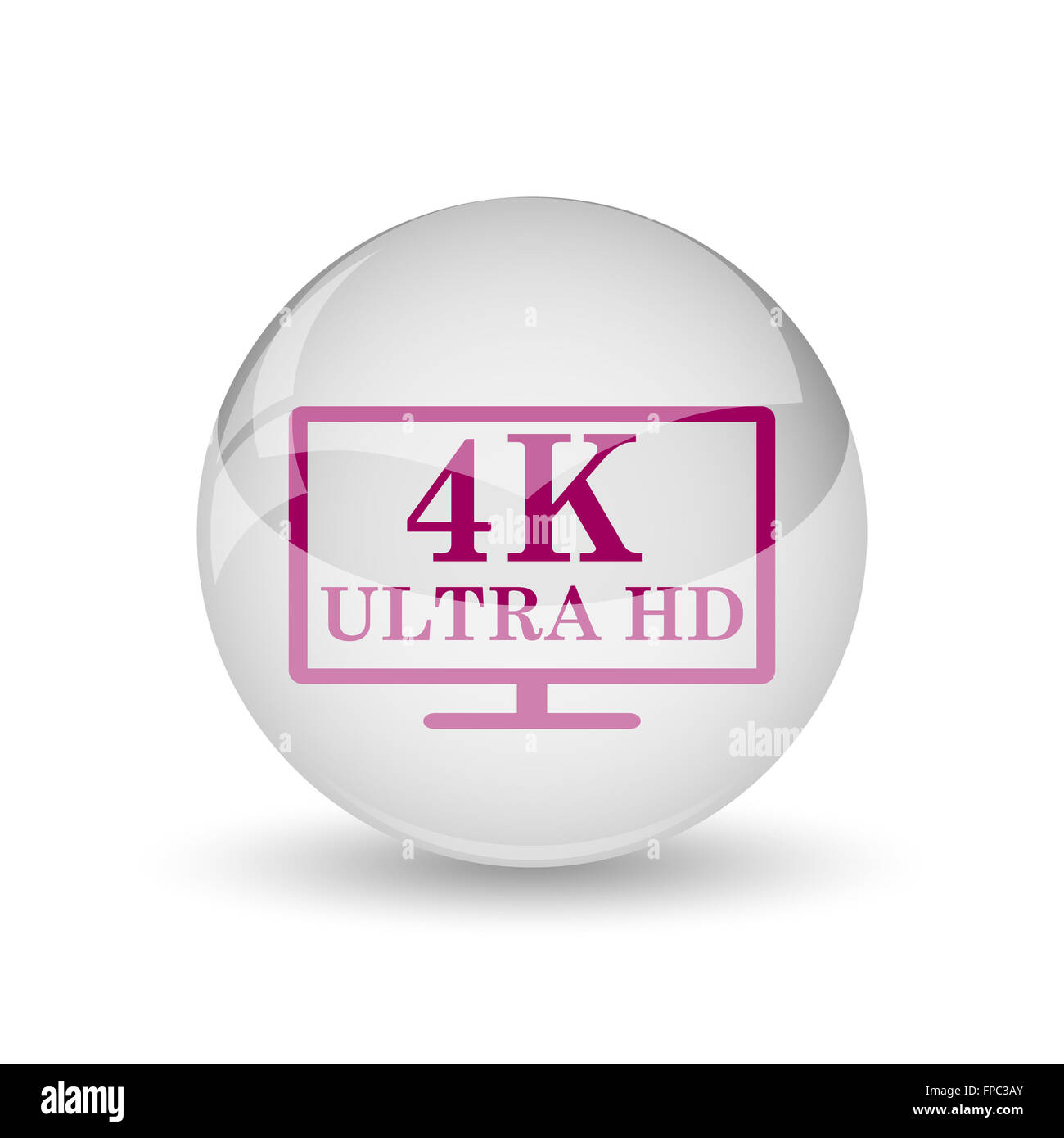 4K ultra HD icon. Internet button on white background Stock Photo - Alamy