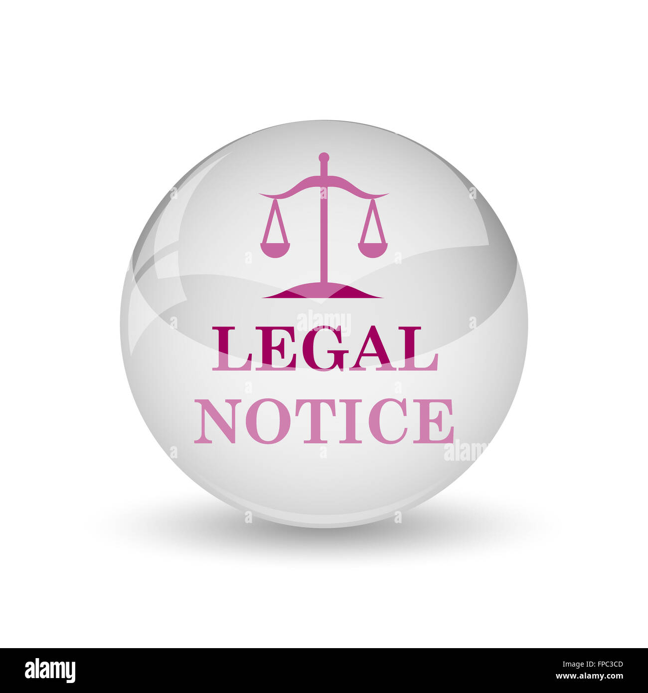 Legal notice icon. Internet button on white background Stock Photo - Alamy
