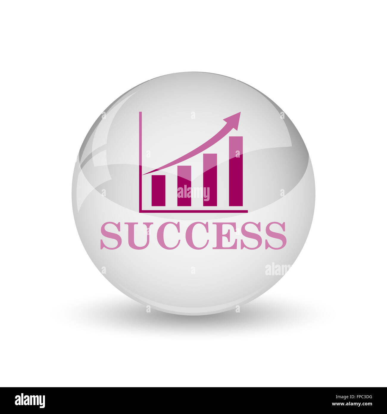 Success icon. Internet button on white background Stock Photo - Alamy