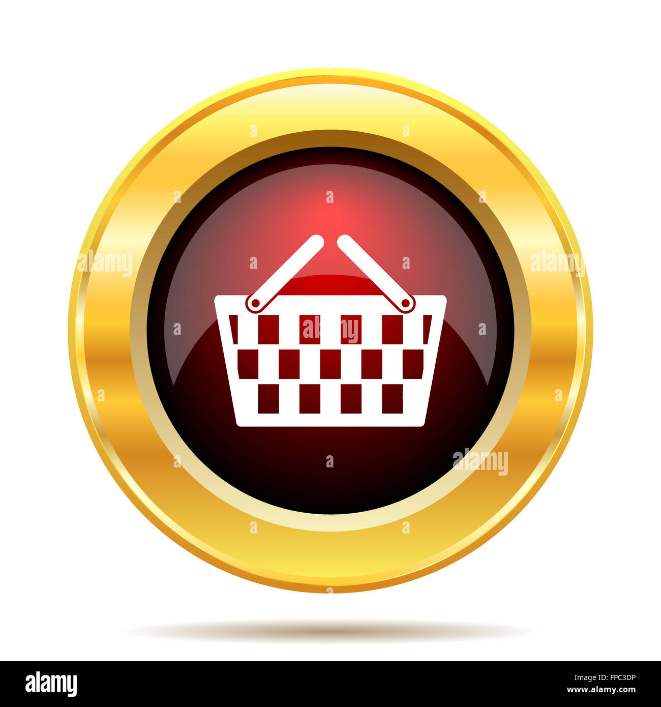 Shopping basket icon. Internet button on white background Stock Photo ...