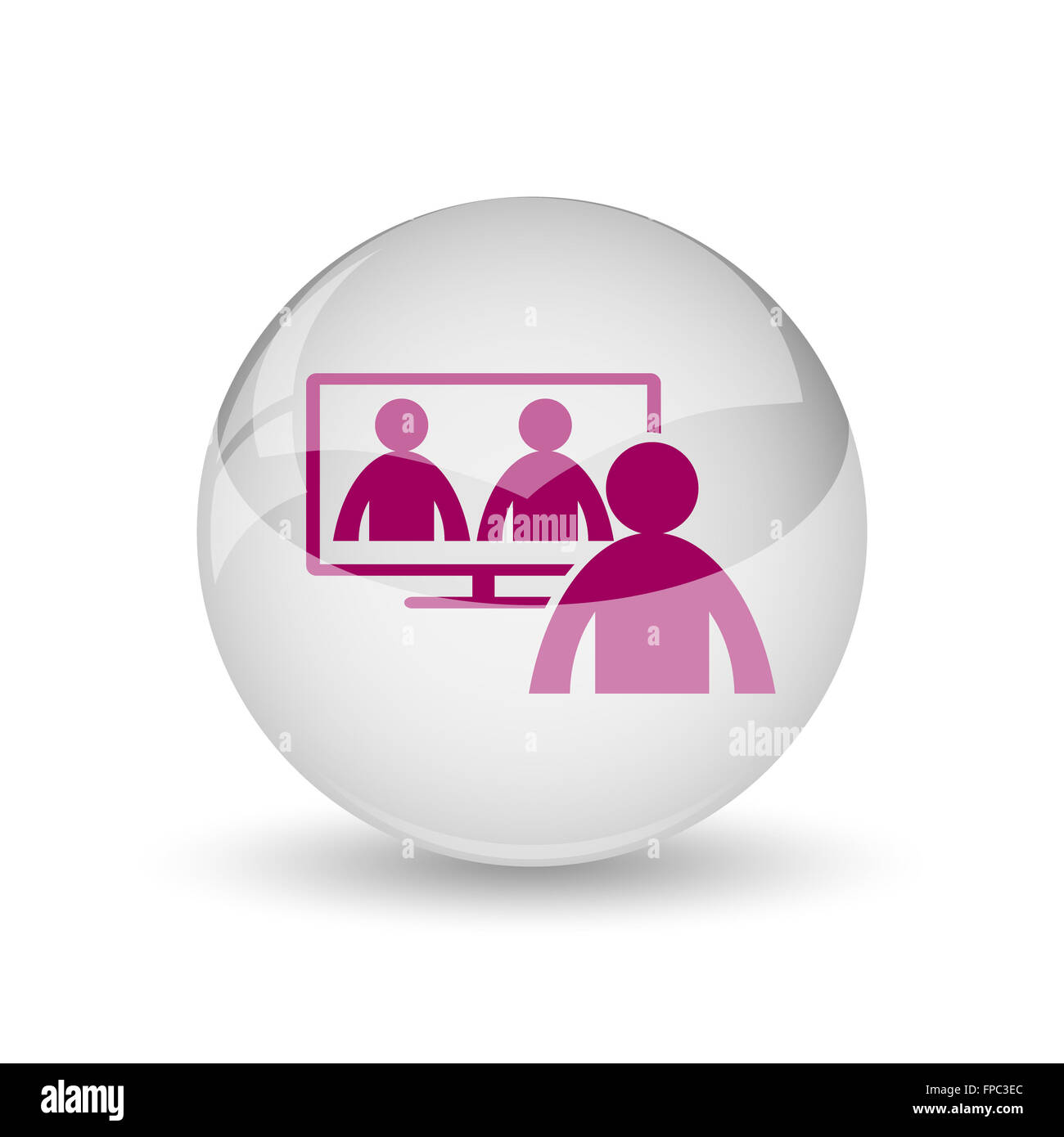 Video conference, online meeting icon. Internet button on white ...