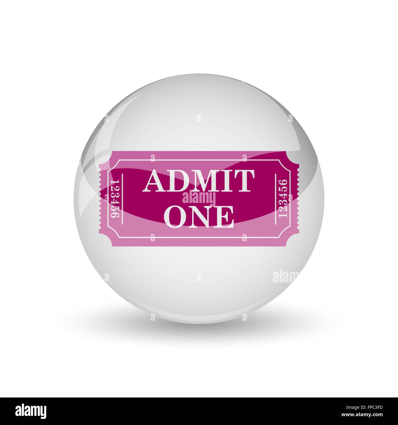 Admin one ticket icon. Internet button on white background Stock Photo ...